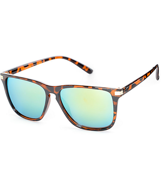 Classic Tortoise Shell And Green Revo Sunglasses Zumiez