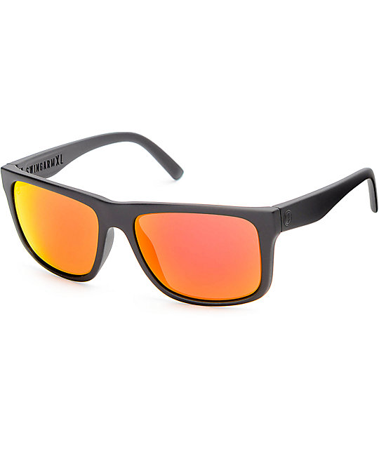 Electric Swingarm Xl Matte Black And Fire Chrome Sunglasses