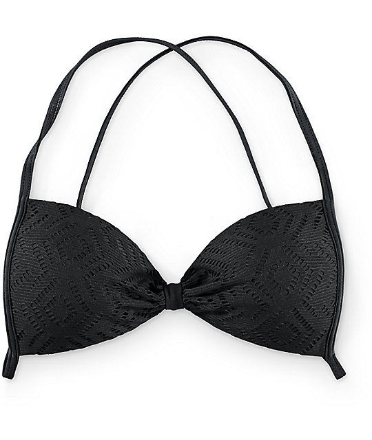Malibu Crochet Molded Black Bikini Top Zumiez