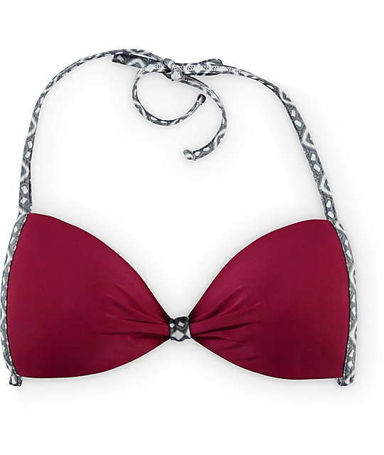 Malibu Soul Searcher Molded Burgundy Bikini Top Zumiez