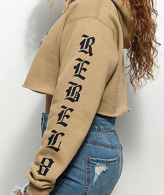 Rebel8 Immortals Brown Cropped Hoodie Zumiez