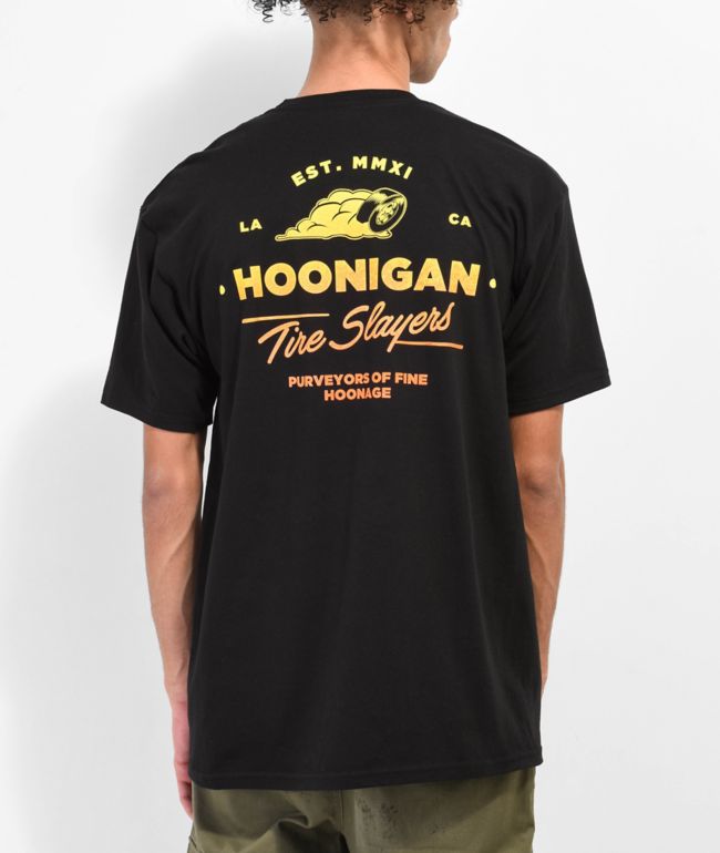 Hoonigan Shift Cheater Slicks Black & Yellow T-Shirt - HOONIGAN