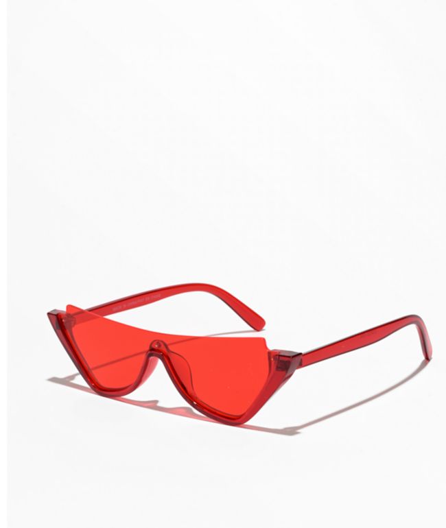 Basic Triangle Red Cat Eye Sunglasses | Zumiez