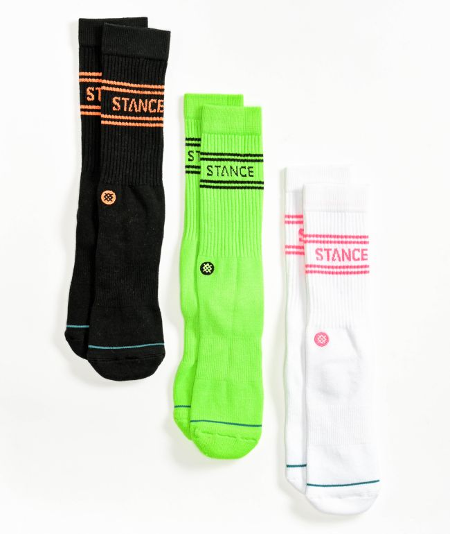 Stance Basic Black 3 Pack Crew Socks | Zumiez