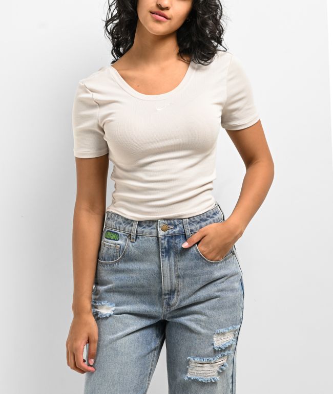 Nike Sportswear Chill Blue Long Sleeve Crop T-Shirt | Zumiez