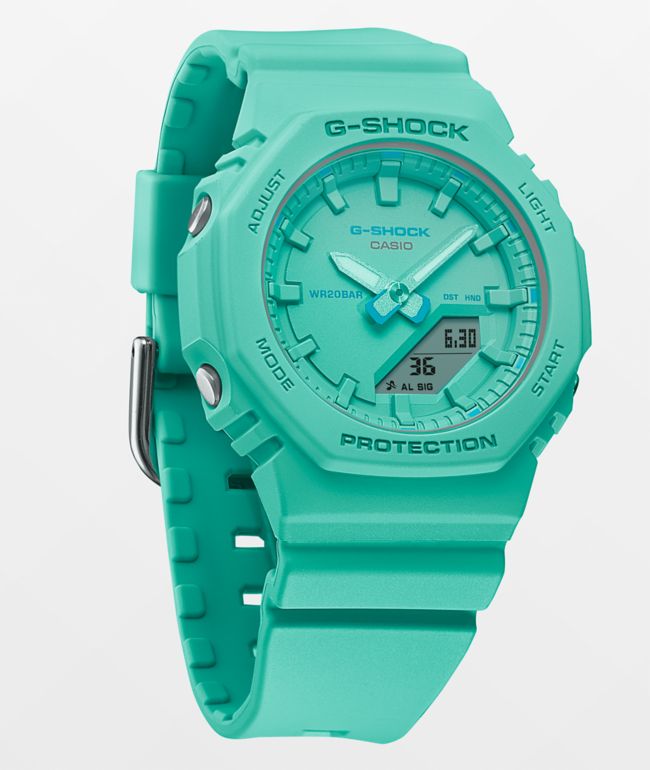 G-Shock GMAS110VW-2A Transparent & Teal Analog Watch | Zumiez