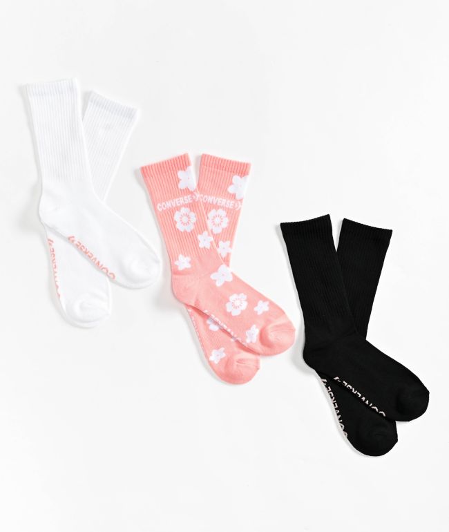 Converse Chevron Leaf 3 Pack Crew Socks | Zumiez
