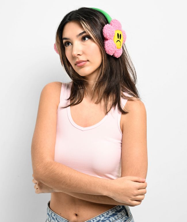 A.LAB Sad Face Yellow Ear Muffs | Zumiez