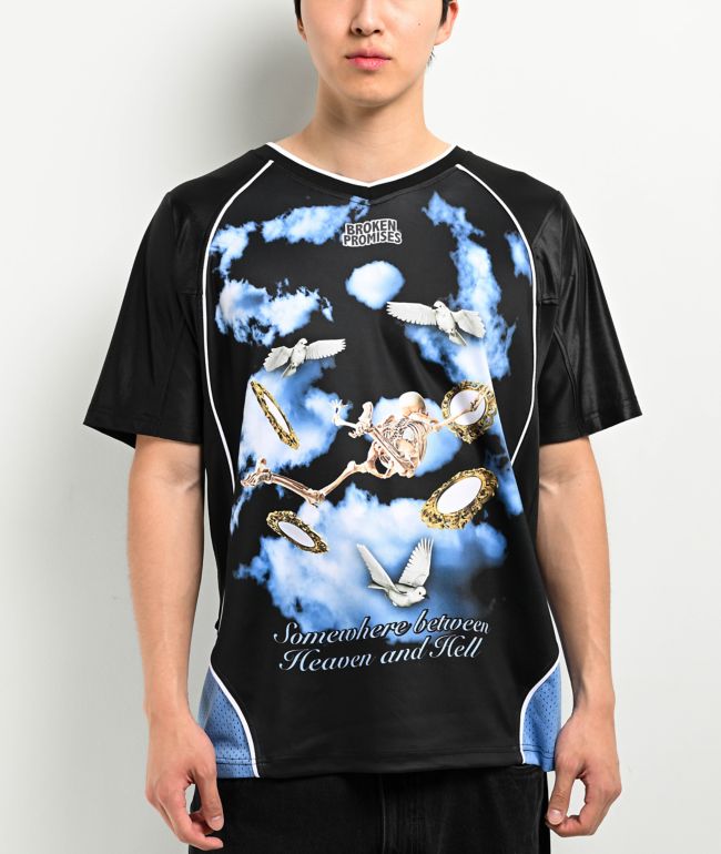 Broken Promises Self Reflection Black & Blue Soccer Jersey - Broken ...