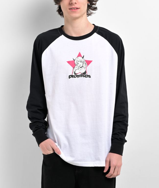 Broken Promises Stargirl Black & White Raglan Long Sleeve T-Shirt ...