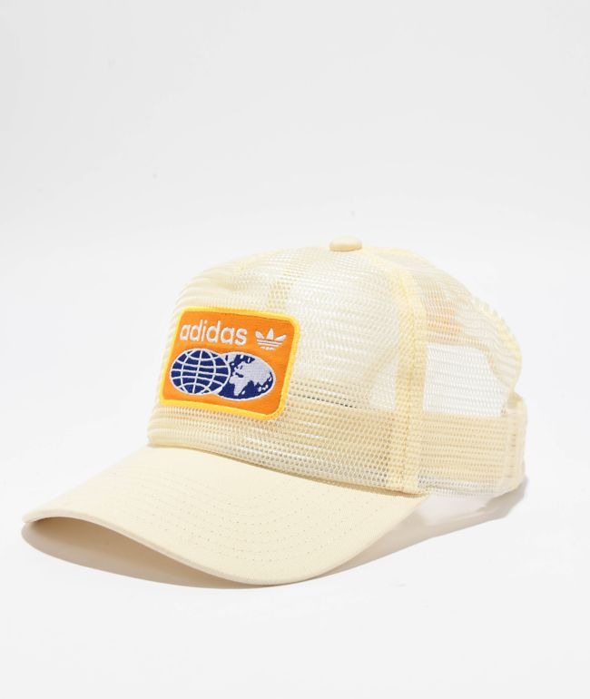 adidas Worldwide White Full Mesh Trucker Hat - adidas