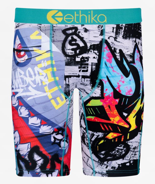 Ethika Bomber Fam Wall Blue Boxer Briefs