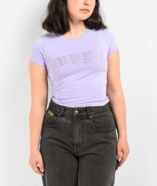 Your Highness Another Day Purple Lace Front Crop Top | Zumiez