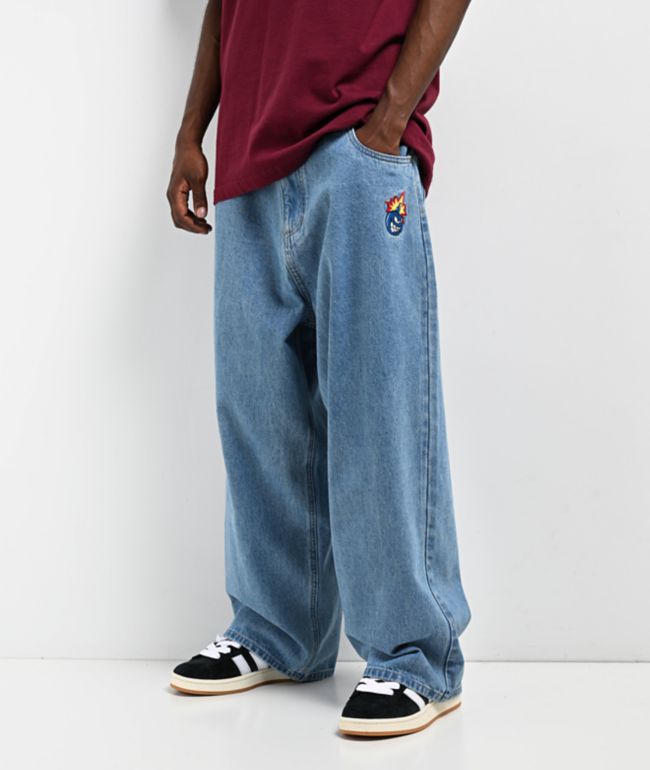 Adam Bomb Baggy Dark Blue Wash Denim Jeans | Zumiez