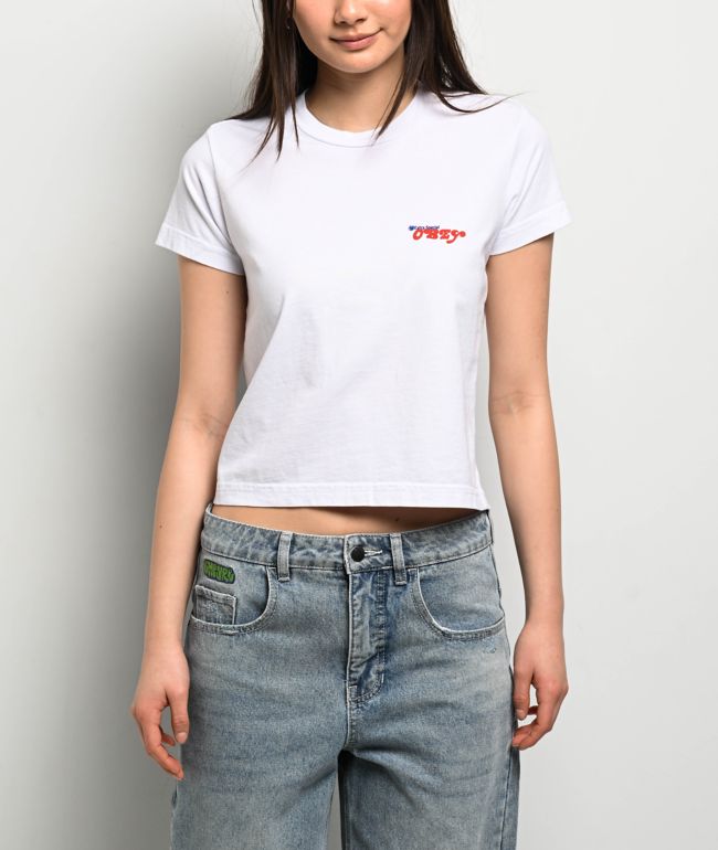 Tara Yummy Fatherless Behavior White Crop T-Shirt | Zumiez