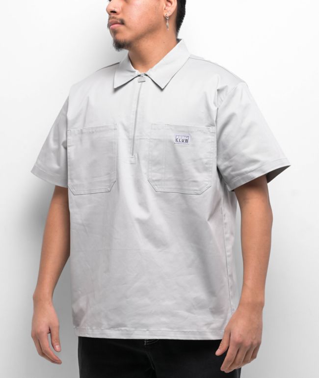 Donut Cream Pinstripe Quarter Zip Work Shirt | Zumiez Donut Cream Pinstripe Quarter Zip Work Shirt | Zumiez