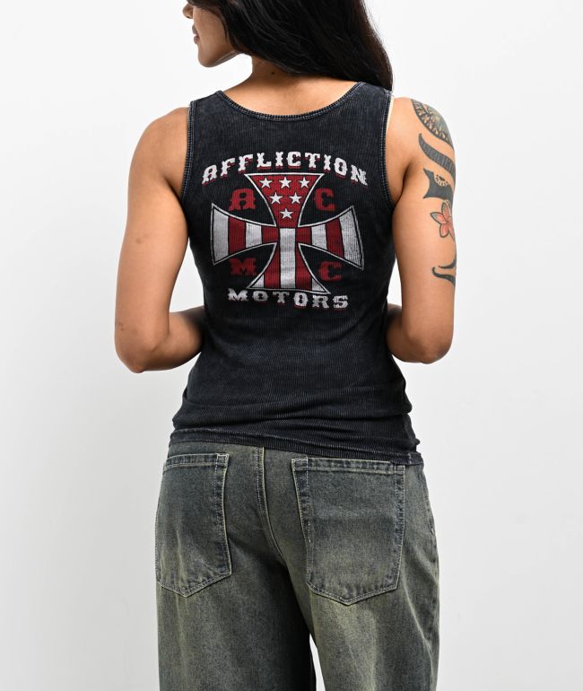 Affliction Iron Shield Black Tank Top