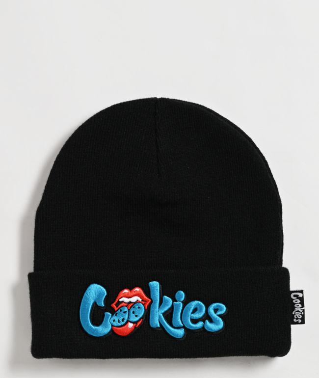 Cookies x The Rolling Stones OG Mint Tongue Black Beanie - Cookies Clothing