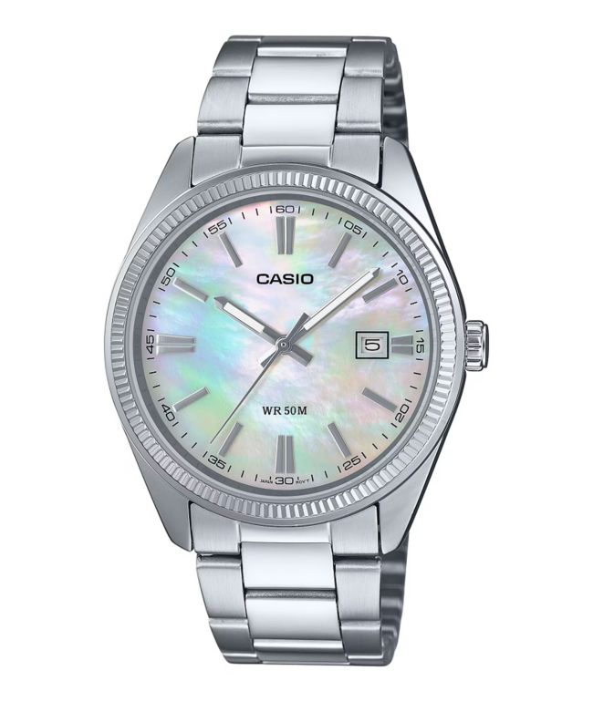Casio MTPB145DC21V Silver & Turquoise Blue Analog Watch | Zumiez