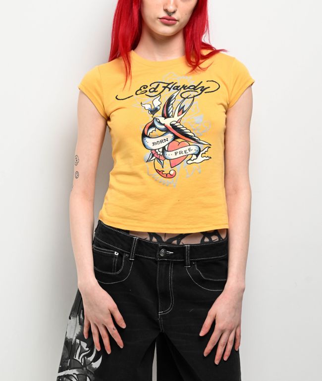 Ed Hardy Anchor Rose Olive T-Shirt | Zumiez