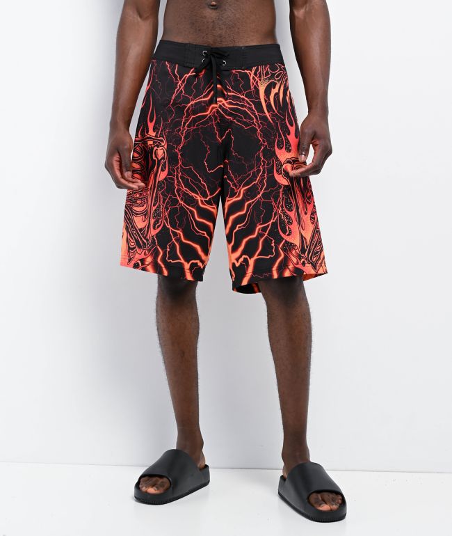 Affliction Infernal Nightmare Black Board Shorts - Affliction
