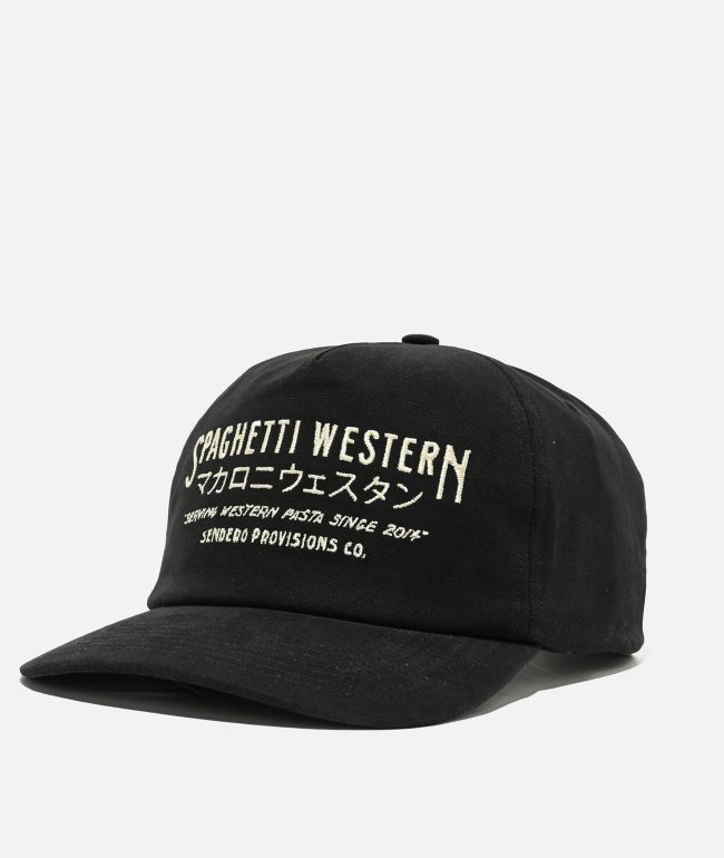 Sendero Spaghetti Western Black Strapback Hat - Sendero Provisions