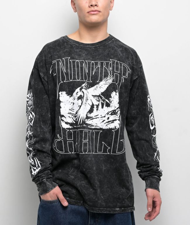 Ninth Hall Natures Edge Black Wash Long Sleeve T-Shirt - Ninth Hall