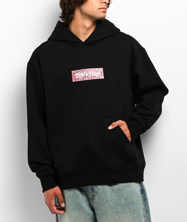 Shaka Wear Paisley Black & Pink Hoodie - Shaka Wear