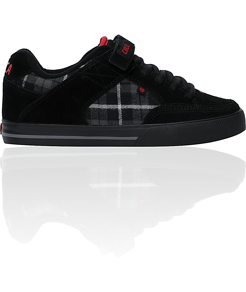 Circa 205 Vulc Black & Plaid Skate Shoes | Zumiez