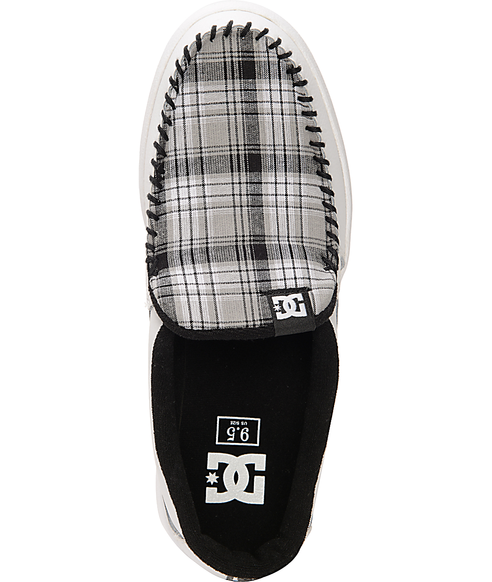 DC Villain White Plaid Slippers | Zumiez