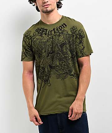 Affliction Winged Up Red Wash Crop T-Shirt | Zumiez