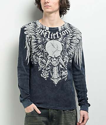 Affliction Eleven Light Blue T-Shirt | Zumiez