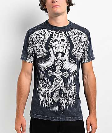 Affliction Winged Up Red Wash Crop T-Shirt | Zumiez
