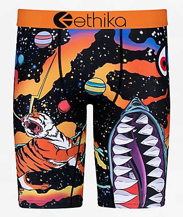 Ethika Bomber Cosmic Tiger Black Boxer Briefs