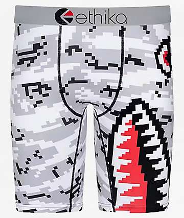 Ethika Bomber Pixel Tiger Grey Boxer Briefs