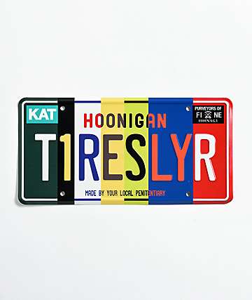 Hoonigan Silver License Plate | Zumiez