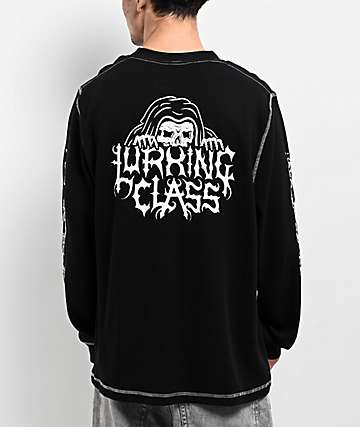 Lurking Class by Sketchy Tank Look Back Black Zip Work Shirt | Zumiez