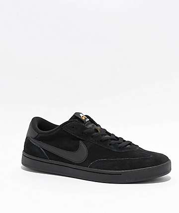 Nike SB Force 58 White & Black Leather Skate Shoes | Zumiez