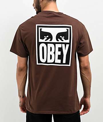 Obey Bold Icon Face Charcoal T-Shirt | Zumiez
