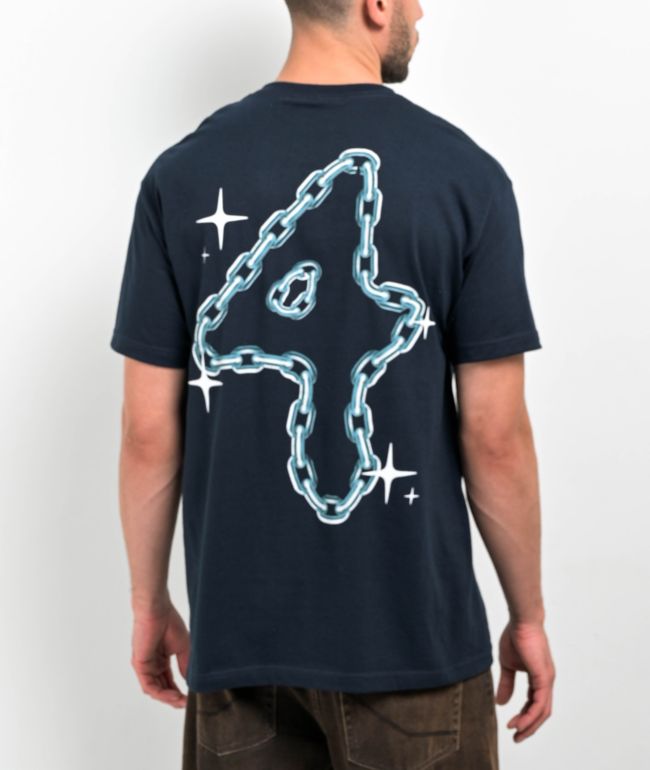 4Hunnid Chain Link Navy T-Shirt