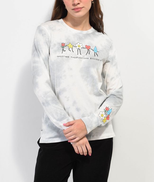 A Lab Aby Grey Tie Dye Long Sleeve T Shirt
