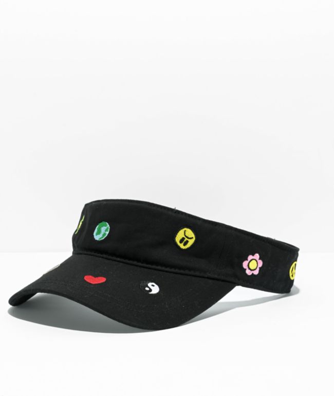 A-Lab Landry Embroidered Black Visor Hat