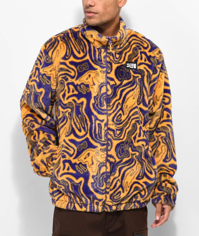 A-Lab Loopy Purple & Yellow Faux Fur Jacket