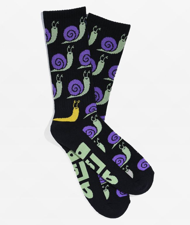 A-Lab Slug Bug Black Crew Socks