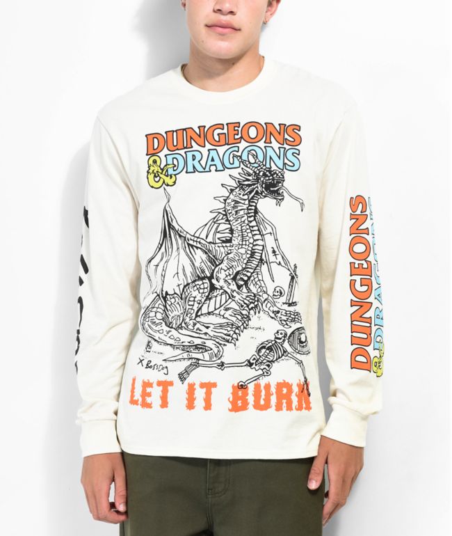 Boss Dog x Dungeons & Dragons Dragon Drawstring Natural Long Sleeve T-Shirt