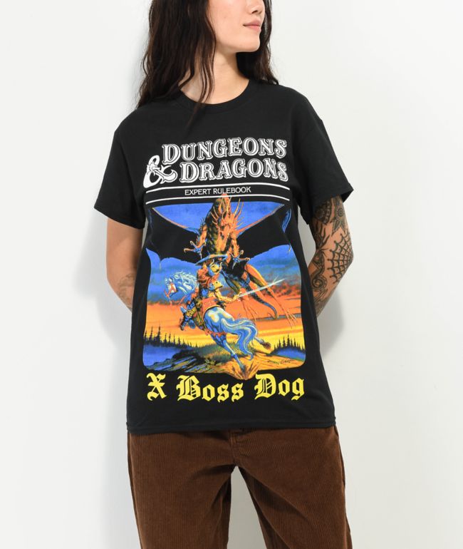 Boss Dog x Dungeons & Dragons Stone Statue Black T-Shirt
