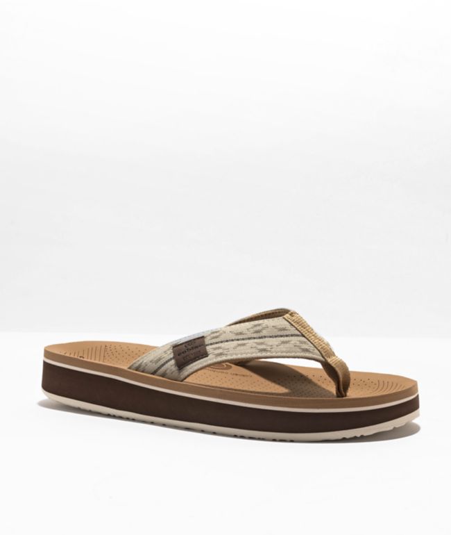 Cobian Camino Rise Tan & White Sandals
