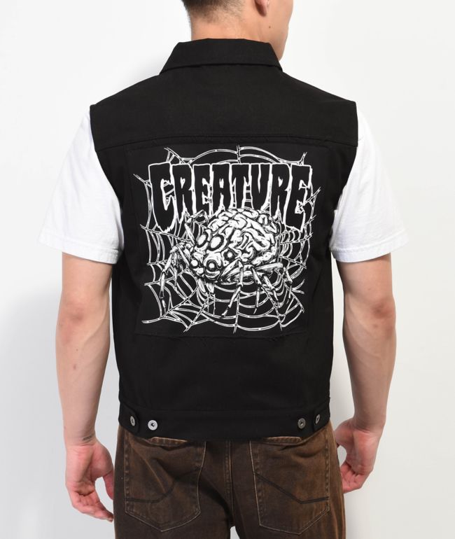 Creature Spindel Black Denim Vest