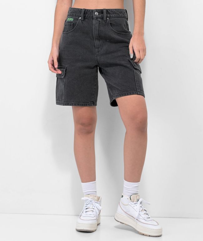 Empyre Tori Coal Denim Cargo Shorts