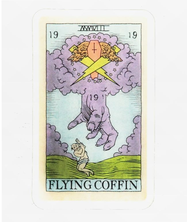 Flying Coffin Tarot Card Sticker